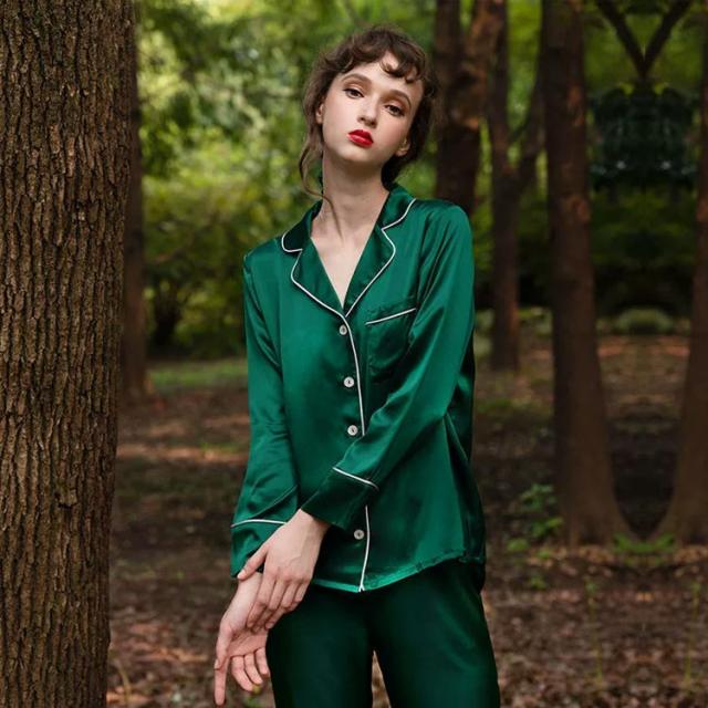 上下セット 絹 ロング 無地 吸湿 シルク100% 長袖 16.5匁 ルームウェア