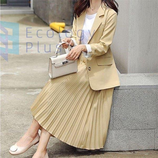 セットアップ スカートスーツ レディース 2点セット テーラード ジャケット 長袖 無地 プリーツスカート ビジネス フォーマル 通勤 面接 洋服