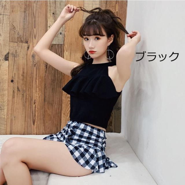 水着 フレアビキニ レディース 体型カバー スカート 2点セット ハイネックビキニ バックシャン レースアップ オトナ女子 可愛い お洒落 の ...