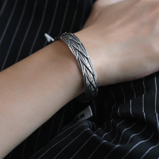 激レアデザイン！ 11mm幅 内径 58mm 重 36g シルバー925 バングル 925