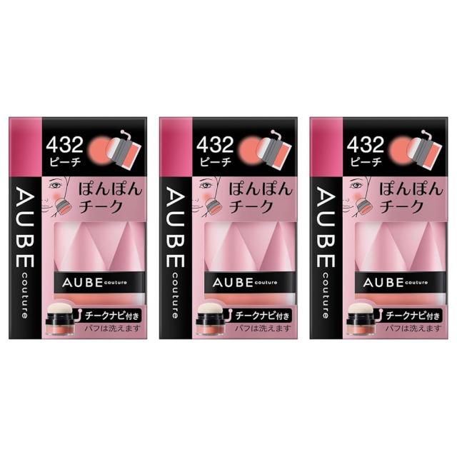 オーブ クチュール ぽんぽんチーク 432 ピーチ 3.5g (ピーチ, 3個)