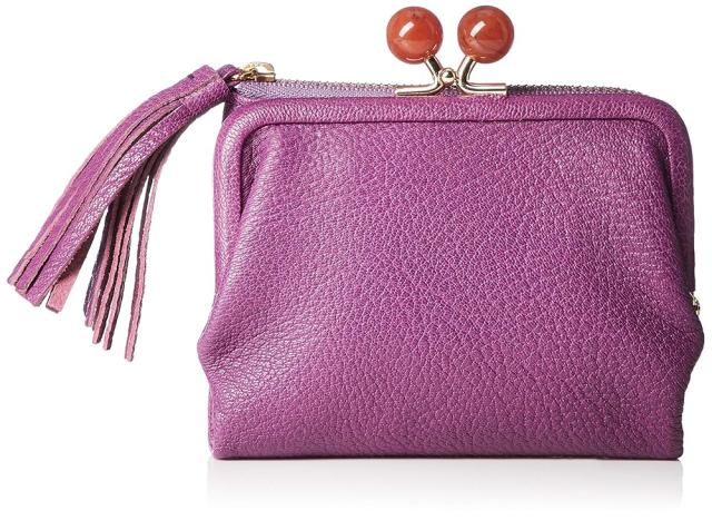 [ペルケ] アクリル玉がま口2つ折り財布 財布 レディース 本革 08-06-03160 PU
