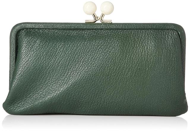 長財布 財布 レディース がま口財布 グリーン Perche ペルケ アクリル玉 本革 革 GN おしゃれ 緑 さいふ お財布 小銭入れ がま口