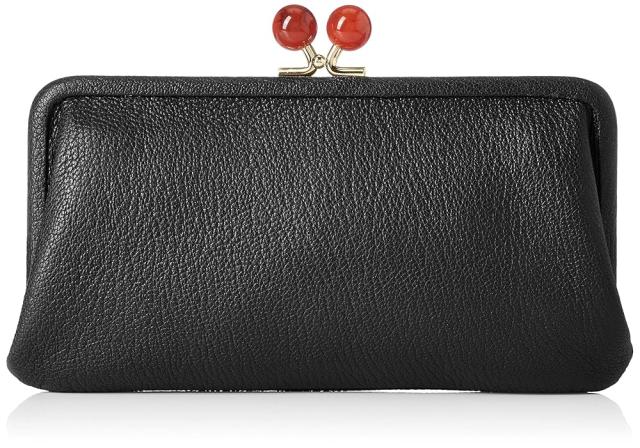 財布 長財布 ウォレット がま口 ブラック Perche ペルケ アクリル玉 レディース 08-06-03161 BK