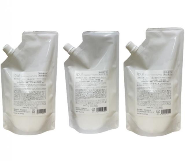 【3個セット】 千代田化学 デラクシオ イプル 300g リフィル　詰め替え用 洗い流さないトリートメント ヘアケア アウトバストリートメント スタイリング 形状記憶 保湿 天然由来成分 毛髪補修