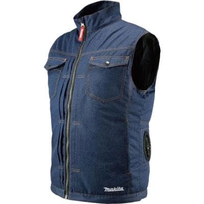 [マキタ] 充電式ファンベスト(デニム調/綿・ポリエステル混紡) FV215DZ (LL) ネイビー