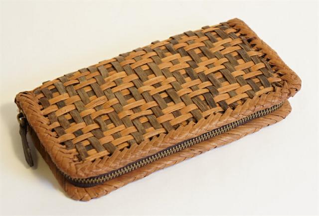 長財布　山葡萄 胡桃木 籠 バッグ 小銭入れ　ポーチ財布 　ケース　カード入れ レザー 牛革 ハンドメイド  山葡萄 かごバッグ  やまぶどう 山ぶどう カゴバッグ 持ち手 おしゃれ バスケット メルカド レディース ハンドバッグ 着物 籠バッグ