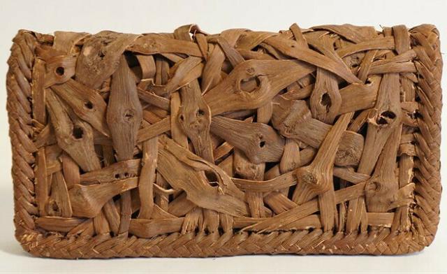 長財布　山葡萄 籠 バッグ 乱れ編み 一番皮 小銭入れ　ポーチ 財布 薄い 　牛本革　ケース　カード入れ ハンドメイド メンズファッション   やまぶどう 山ぶどう カゴバッグ 持ち手 おしゃれ バスケット メルカド