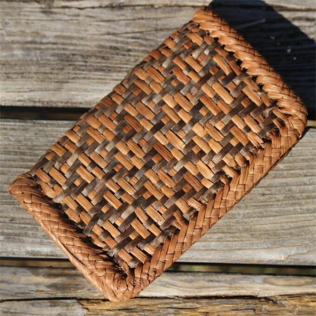 ケース 小銭入れ 山胡桃木 山葡萄長財布　くるみ  籠 バッグ 網代編 　ポーチ財布 　　カード入れ レザー 牛革 ハンドメイド 山葡萄 かごバッグ 網代編み やまぶどう 山ぶどう カゴバッグ 持ち手 おしゃれ バスケット メルカド レディース ハンドバッグ 着物 籠バッグ
