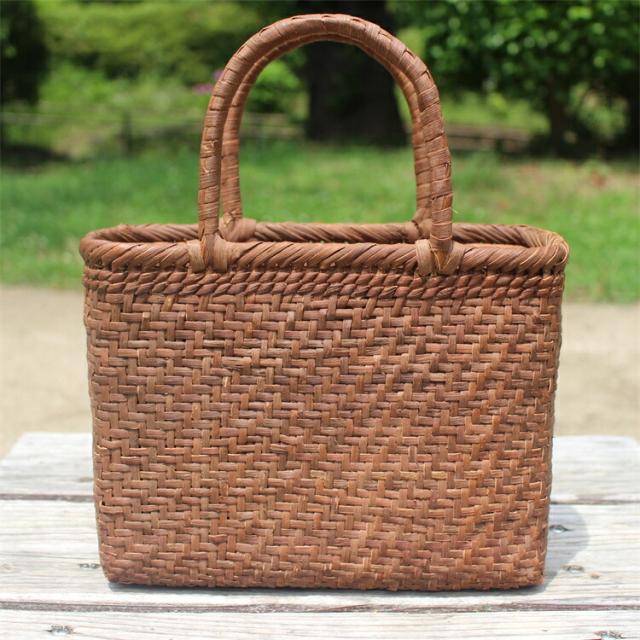 母の日  ギフト  プレゼント 山葡萄 かごバッグ 網代編み 一番皮 やまぶどう 山ぶどう カゴバッグ メルカド レディース ハンドバッグ 着物 籠バッグ 蔓 バック かご 中布と内ポケット付き