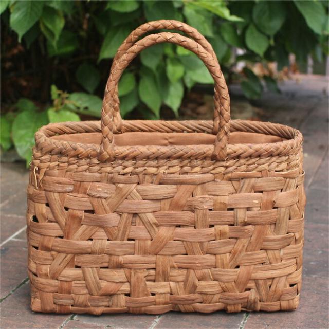 乱れ編み 山葡萄 かご　籠 バッグ 一番皮 中布と内ポケット付き 送料無料   山葡萄 かごバッグ 網代編み やまぶどう 山ぶどう カゴバッグ 持ち手 おしゃれ バスケット メルカド レディース ハンドバッグ 着物 籠バッグ