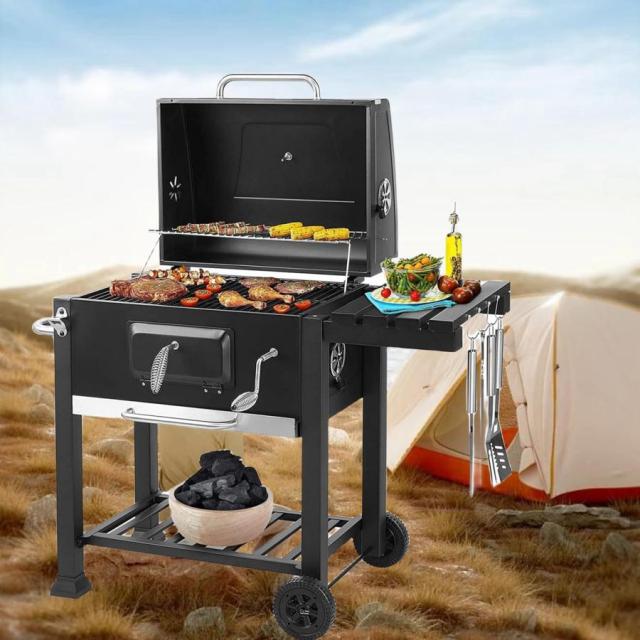 炭火焼き キャンプ バーベキューコンロ大型 焚き火台 BBQグリル バーベキューコンロ 焚き火台 アメリカンオーブングリル 大型 ステンレスグリル コンロセットア