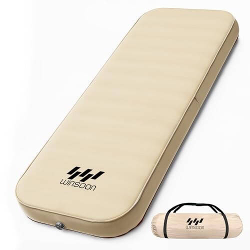 WINSOON インフレーターマット 高反発10cm厚さ 自動膨張 キャンプ マット 200×75cmワイドサイズ ソフト弾性生地 エアーマット 快適 静音 無臭 滑り止め 防水防汚 いんふれーたマット キャン
