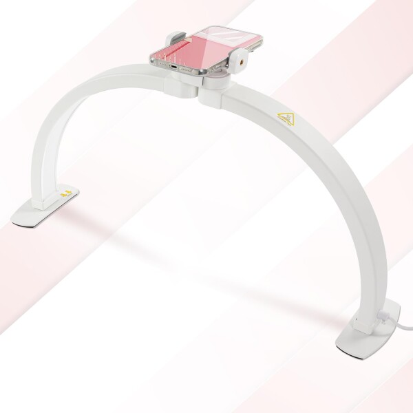 ハーフムーンライト 折りたたみ式 ネイルデスク用 28W プロフェッショナル LED ライト まつげエクステ用デスクランプ メイクアップデスクランプ 色温度 3000K-6000K サロン 家庭用