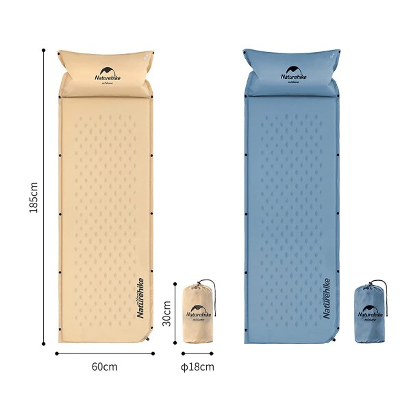 Naturehike キャンプ用家庭用アウトドアマット自動膨張式 エアマット キャンプマット 高反発 フォーム構造 硬さ複数連結可能 190Tポリエステル複合PVC生地 防水防潮コンパクト携帯便利 山 Naturehike キャンプ用家庭用アウトドアマット自動膨張式 エアマット