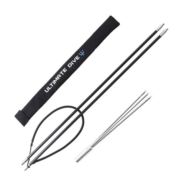 Ultimate Dive 銛 魚突き 210cm カーボン セット (2ピース / 3又 パラライザー 銛先) 魚にダメージ少いかえし 射速とリーチのある万能型 (ステンレス/防さび加工) スピアフィッシング アルティ