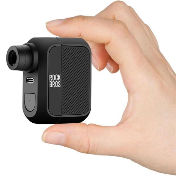 ROCKBROS 自転車 空気入れ 電動 携帯 電動空気入れ 電動ポンプ 携帯ポンプ 小型 軽量 コンパクト MAX100PSI 300mAh Type-C充電式 仏式 米式 バルブ対応 93g ロードバイク クロスバイク 日本語説明書