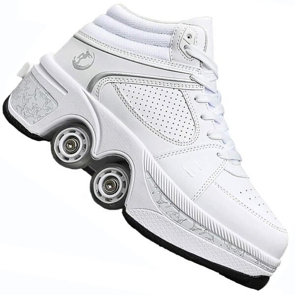 (ZQYR#) ローラースケート 子供 ローラーシューズ 女の子 収納可能な車輪 4輪 自動ウォーキングシューズ 大人 ローラー靴子 キッズ 初心者 の複列変形ホイールスケート靴 男女兼用 誕生日