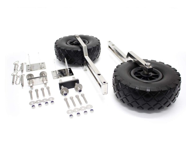 ツールズアイランド(Tools) ボートドーリー 跳ね上げ時傾斜式 ステンレス製 小型ボート ブラックタイヤ ノーパンク 簡易日本語説明書付 54004