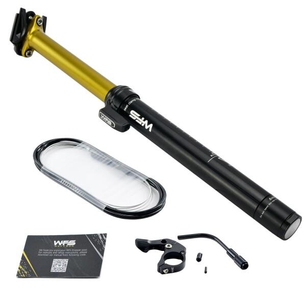 WFS TerraX ドロッパー シートポスト 31.6mm x 450mm 150mm 旅行 リモート 外部ケーブルルーティング ゴールド ? 頑丈な軽量7075アルミニウム。