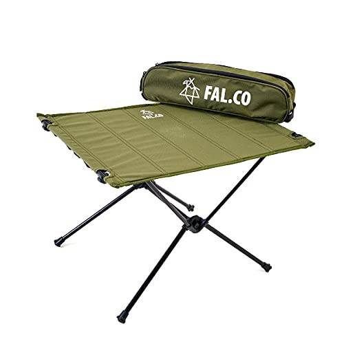 FAL.CO (ファルコ) コンパクト 折り畳み テーブル 軽量 キャンプ アウトドア 40×60cm 耐荷重35kg (Khaki)