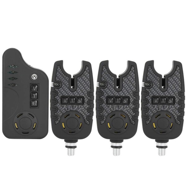 釣りバイトアラーム フィッシングアラーム 耐衝撃性 耐熱性 電気特性 3送信機 1受信機 軽量 設計 設置簡単 ビープ音と明るい警告灯 夜間釣り用 省電力・節電 釣り道具 釣り小物 魚釣り