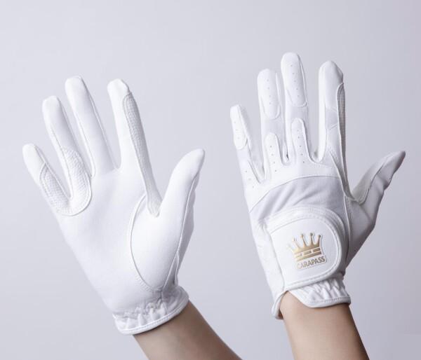 乗馬用グローブ カラパス スーパーグリップ CARAPASS SUPER-GRIP (ホワイト, 8.5)