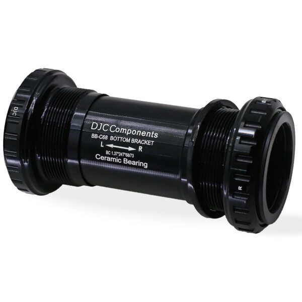 DJC セラミック/スチールベアリング DUBボトムブラケット 68/73mm BSA 29mm 英ネジ 28.99mmスピンドル対応 (セラミックベアリング黒)