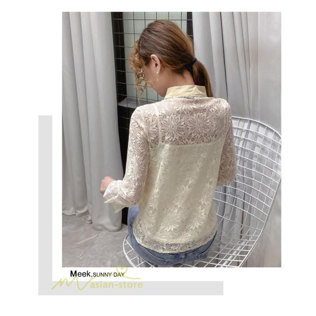 長袖シャツ 秋シャツ レディース シャツ 透け感 きれいめ カジュアルシャツ スタンドカラー レースシャツ 長袖 秋服 おしゃれ 着回し 日常感 きれいめ 女性着 長袖シャツ 秋シャツ レディース シャツ 透け感 きれいめ カジュアル