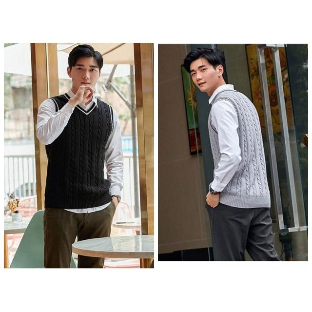 ニットベスト メンズ Vネック セーター ベスト 大きいサイズ インナー