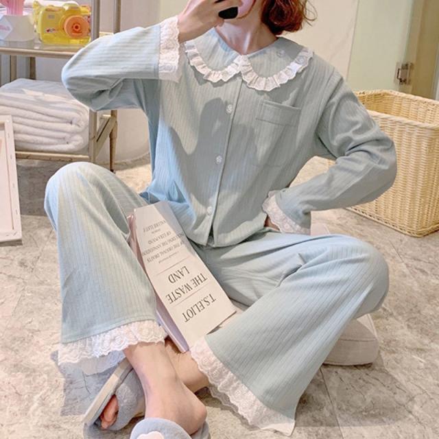 パジャマ ルームウエア 部屋着 セットアップ 上下セット レディース 襟