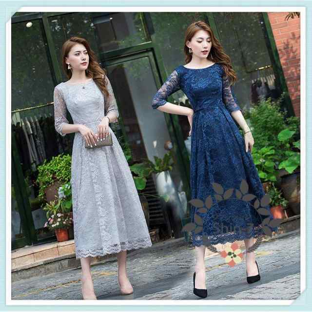 送料無料 パーティードレス 20代 30代 40代 50代 結婚式 ワンピース 大きいサイズ 袖あり ロワンピース膝丈お呼ばれ ドレス 服装 服 女