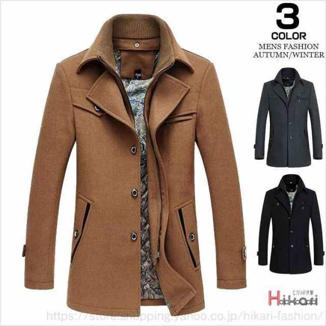 コート 防寒着 メンズ ビジネスコート ハーフコート ウールコート 厚手 保温 チェスターコート 紳士服 冬服