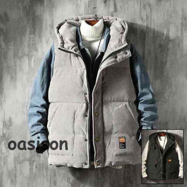 ダウンベスト メンズ ライト 軽量 中綿ベスト ジレベスト ダウンコート フード付き ジャンパー 秋冬 ダウンジャケット 防風防寒 防寒着 男性用ベスト