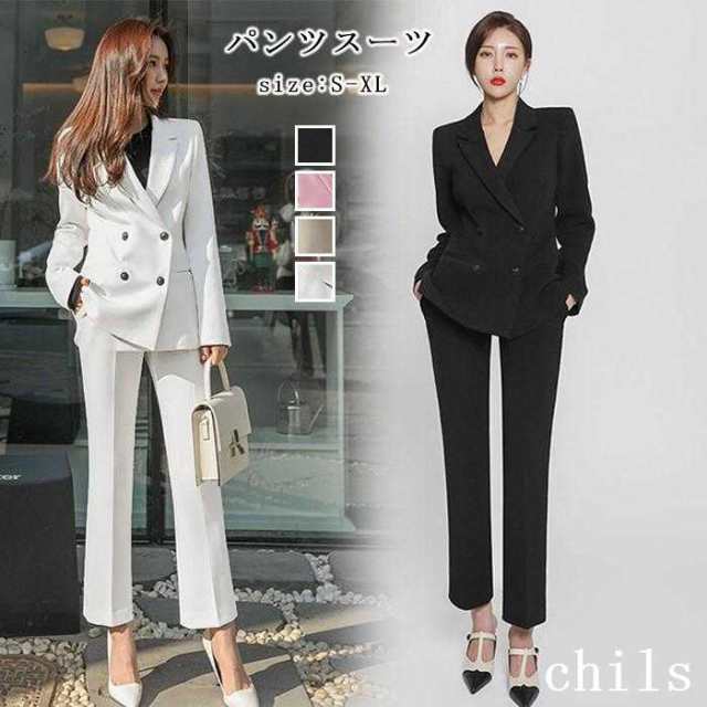 入学式 ママスーツ セットアップ 40代 パンツスーツ レディース パンツセットアップ セレモニー テーラードジャケット ロングパンツ 2点セット 上下セット