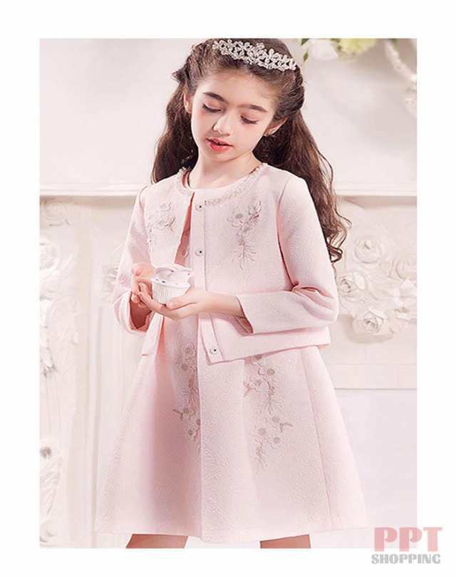 2点セット】フォーマルスーツ 子供 女の子 花 卒業式の服 入学スーツ