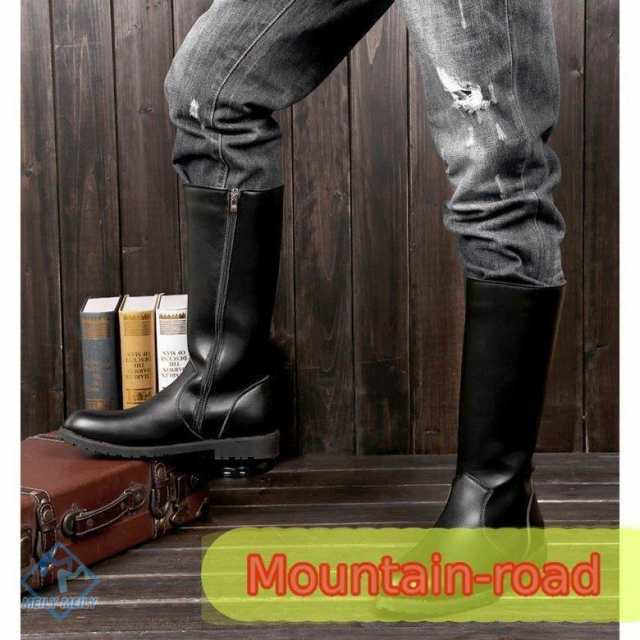 バイクブーツ 革ブーツ ロングブーツ メンズシューズ 冬 ライディングブーツ ステージ用靴 コスプレイヤー かっこいい 防寒防風 バイ