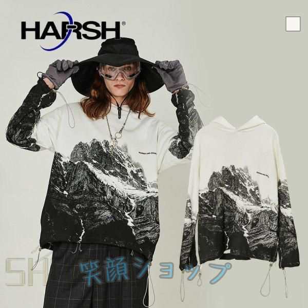 数量限定/海外セレブ愛用☆ ハーシュアンドクルーエル 長袖 上着 ゆきやま 雪 ルーズ パーカー フーディ ユニセックス