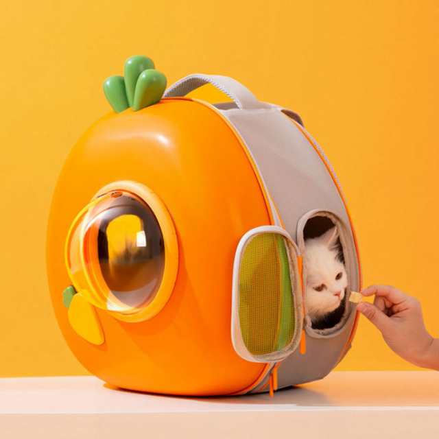 犬 猫用 ペット バッグ ペット用キャリーバッグ 宇宙船 カプセル型 折畳可 可愛い うさぎ 猫 小型犬適用 お出かけ用品 散歩 通院 防災 避難 旅行用リュック マット付き 飛び出し防止 折りたたみ 猫のキャリーバッグ JITIFA