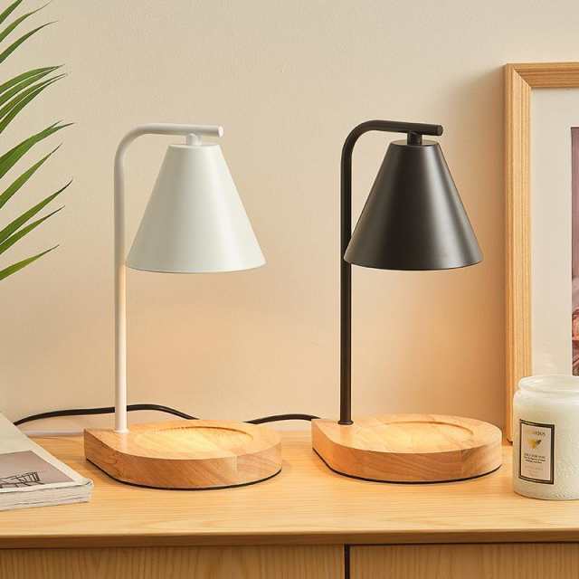 2025NEW キャンドルウォーマーランプ 木材台座 調光 タイマー 海外インテリア デザイン雑貨 アロマライト アロマランプ インテリア