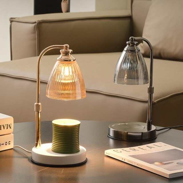 【2025最新発売】キャンドルウォーマーランプ 海外インテリア テーブルランプ デザイン雑貨 アロマランプ 間接照明 寝室 ベッドサイド アロマキャンドル　アイアン台座