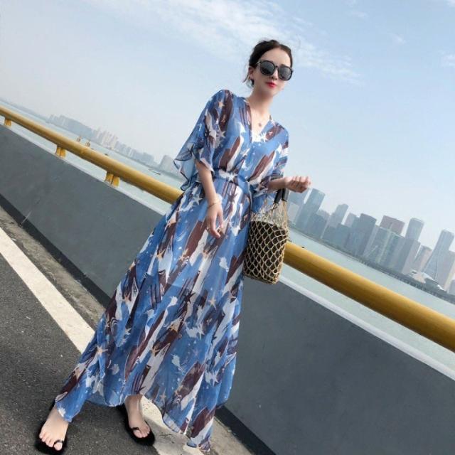 ワンピース レディース 40代 ノースリープ キレイめ 配色 マキシ