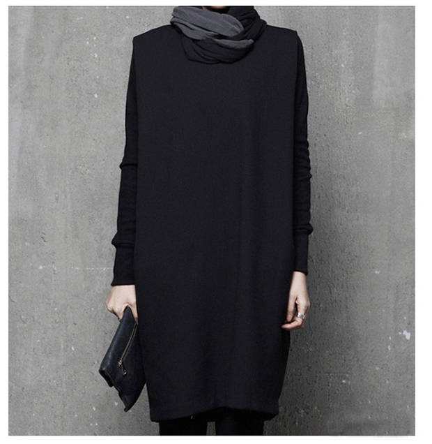 ジャンパースカート ミセス ファッション エレガント シンプル ゆったり ルーズ 体型カバー ミドル丈 ポケット ジッパー付き H型 クルーネック カジュアル 女子 通勤 通学