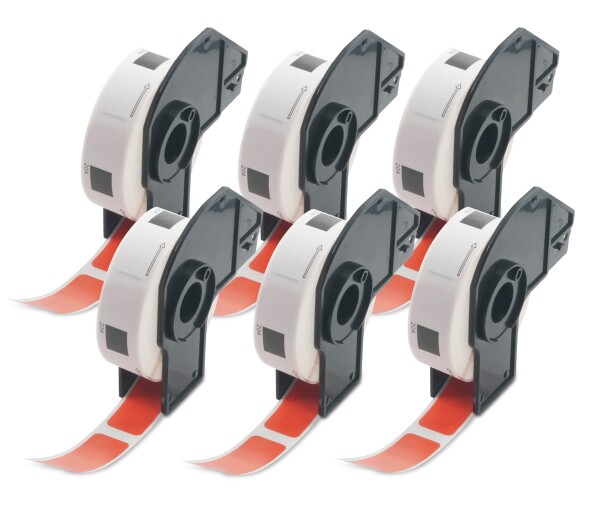 BETCKEY 感熱紙 DK-1204 ブラザー ラベル プリンター ロール 互換 ラベルシール BROTHER 17x54mm 400枚 QL-550 QL-650TD QL-700 QL-800 QL-820NWB ql-1060n対応 食品 6個 赤