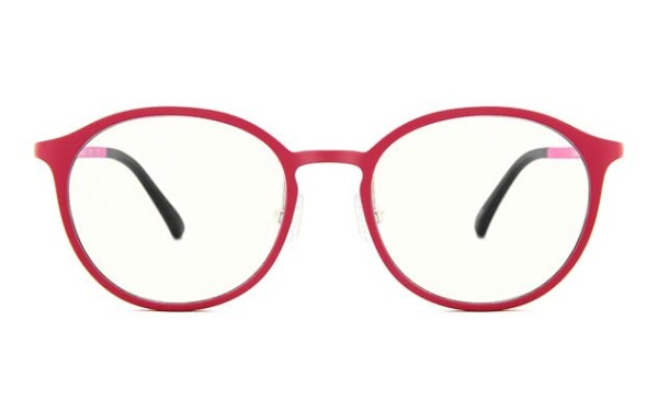 (OWNDAYS) ブルーライトカット メガネ ノートPC UVカット ボストン デスクワーク 度なし 伊達メガネ レッド 疲れ目 PC2005N-9A-C4