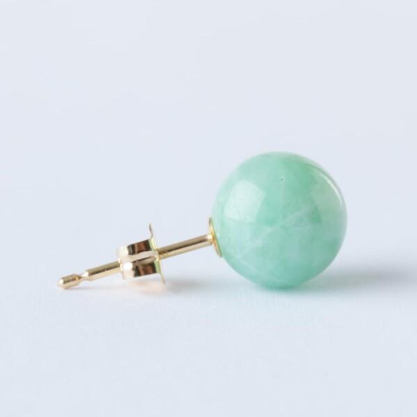 糸魚川天然翡翠 8mm玉 K18ゴールドピアス 日本国石 縄文のパワーストーン APS0126 糸魚川天然翡翠 8mm玉 K18ゴールドピアス 日本国石 縄文の