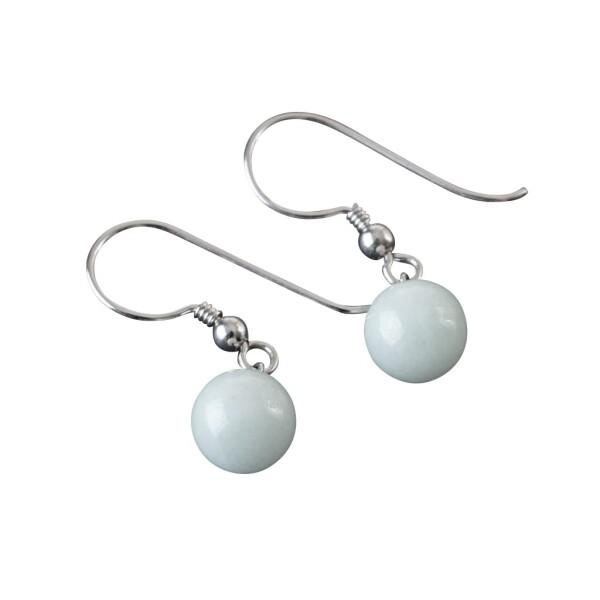 糸魚川天然翡翠 8mm玉 ゆれるシルバーフックピアス 日本国石 縄文のパワーストーン APS0141