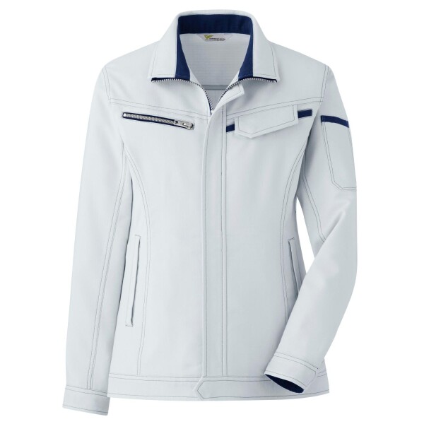 (ミドリ安全) ベルデクセル 作業服 長袖 ジャンパー レディース 帯電防止 立体裁断 ストレッチ VELS2521 上 シルバーグレー 13号