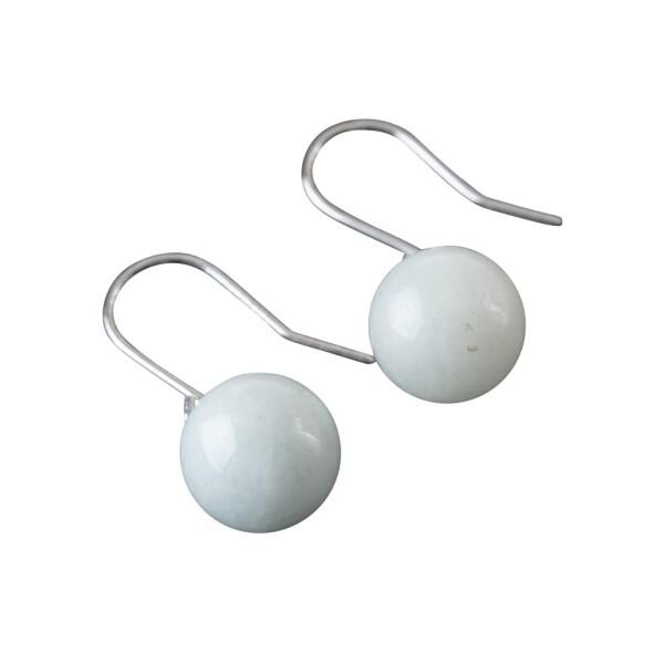 糸魚川天然翡翠 8mm ゆれるシルバーフックピアス 日本国石 縄文のパワーストーン APS0140