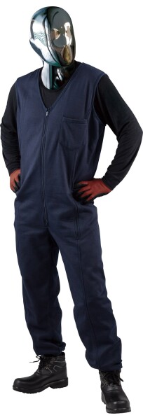 日の丸繊維 続服ニットインナー 綿60%・ポリエステル40% ネイビー 4L